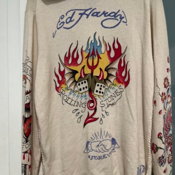 Ed Hardy | Sweaters | Vintage Original Ed Hardy Cashmere Sweater | Poshmark